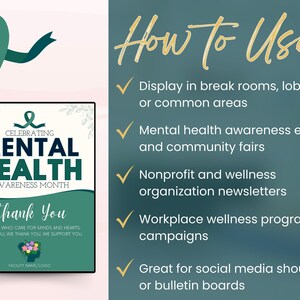 Mental Health Awareness Month Flyer Canva Template | Editable Thank You ...