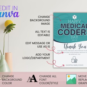 Medical Coders Day Canva Flyer | Medical Coding Staff Appreciation ...