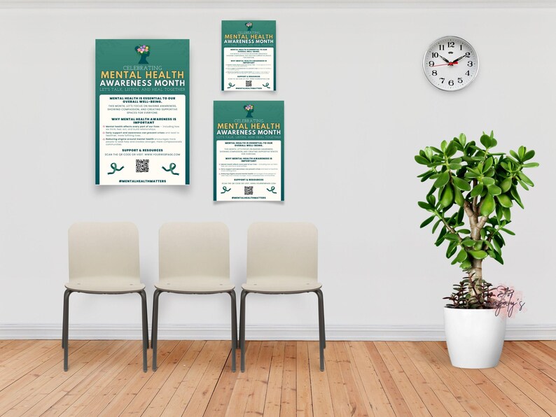 Mental Health Awareness Poster Canva Template | Editable Printable ...