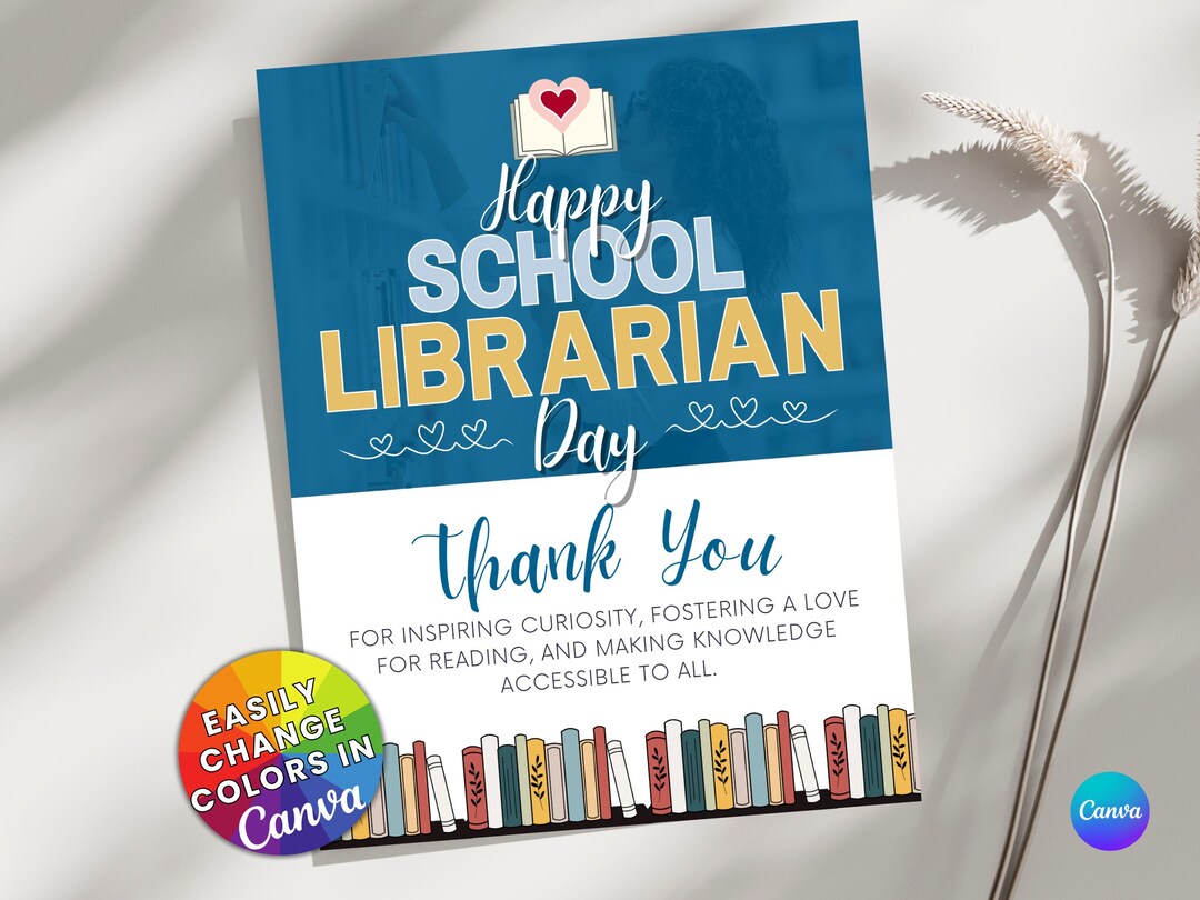 Editable School Librarian Appreciation Flyer | Canva Template + Bonus ...