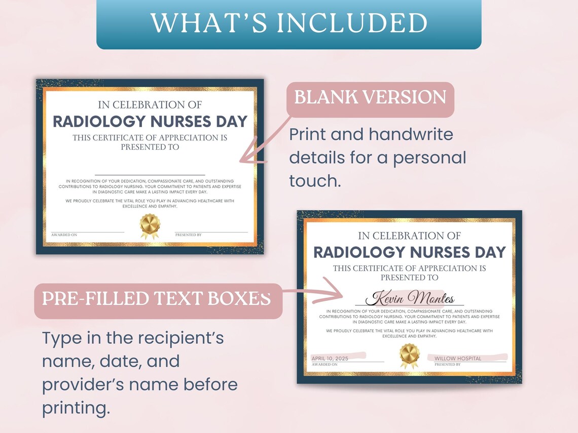 Radiology Nurses Recognition Award Certificate | Canva Template | Rad ...