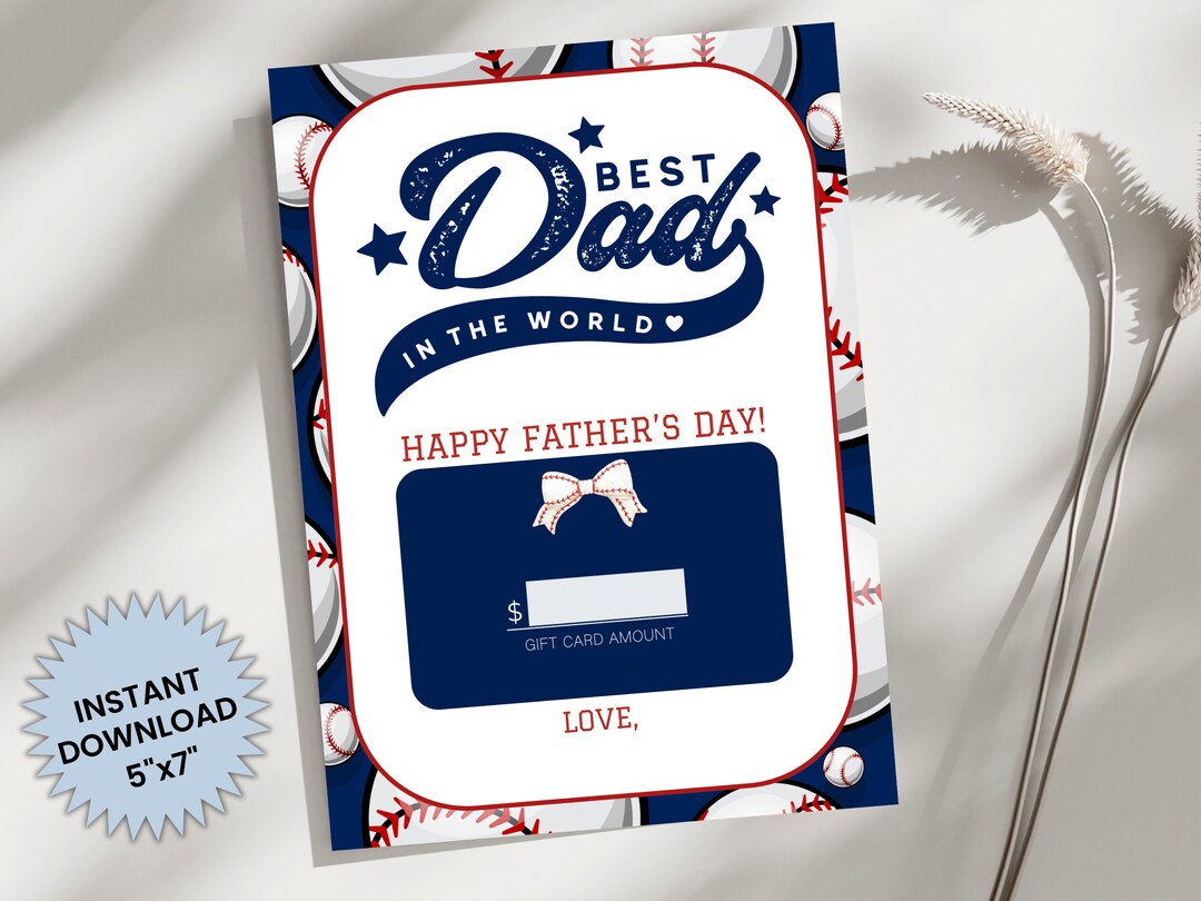 Fathers Day Gift Card Holder, Baseball Theme Gift for Dad, Sports Lover ...