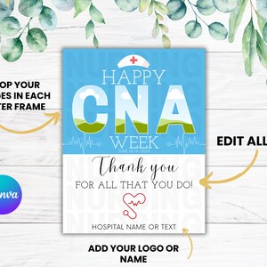 Happy CNA Week Flyer | Nursing Assistant Week | Nurse Appreciation ...