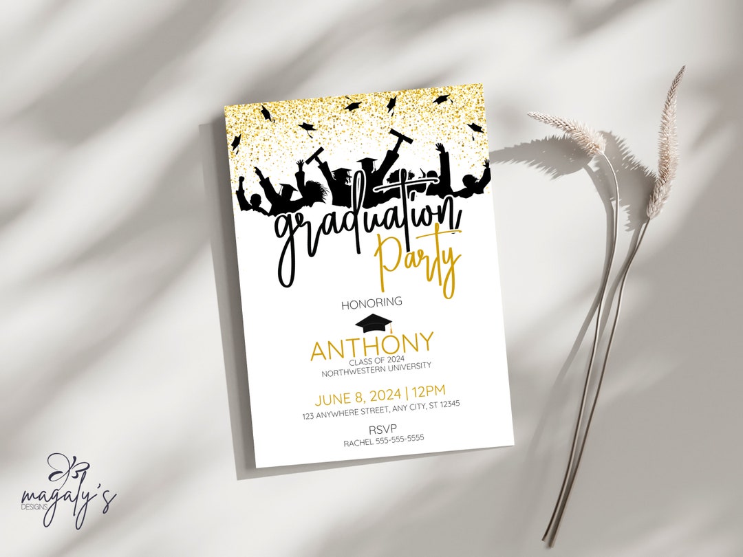 Graduation Invitation for Party | 5x7 Graduation Announcement | Grad ...