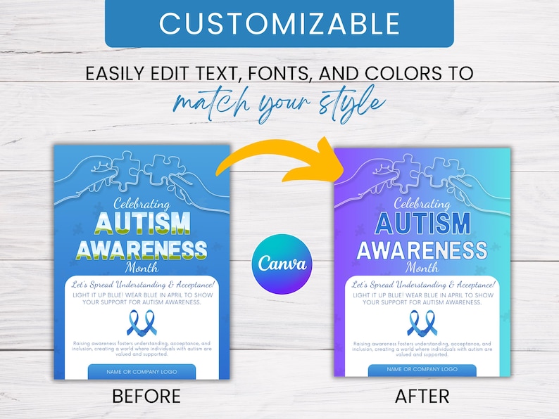 Autism Awareness Month Poster | Printable Autism Awareness Flyer ...