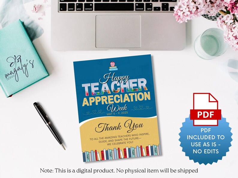 Teacher Appreciation Week Canva Template | Editable Thank You Flyer ...