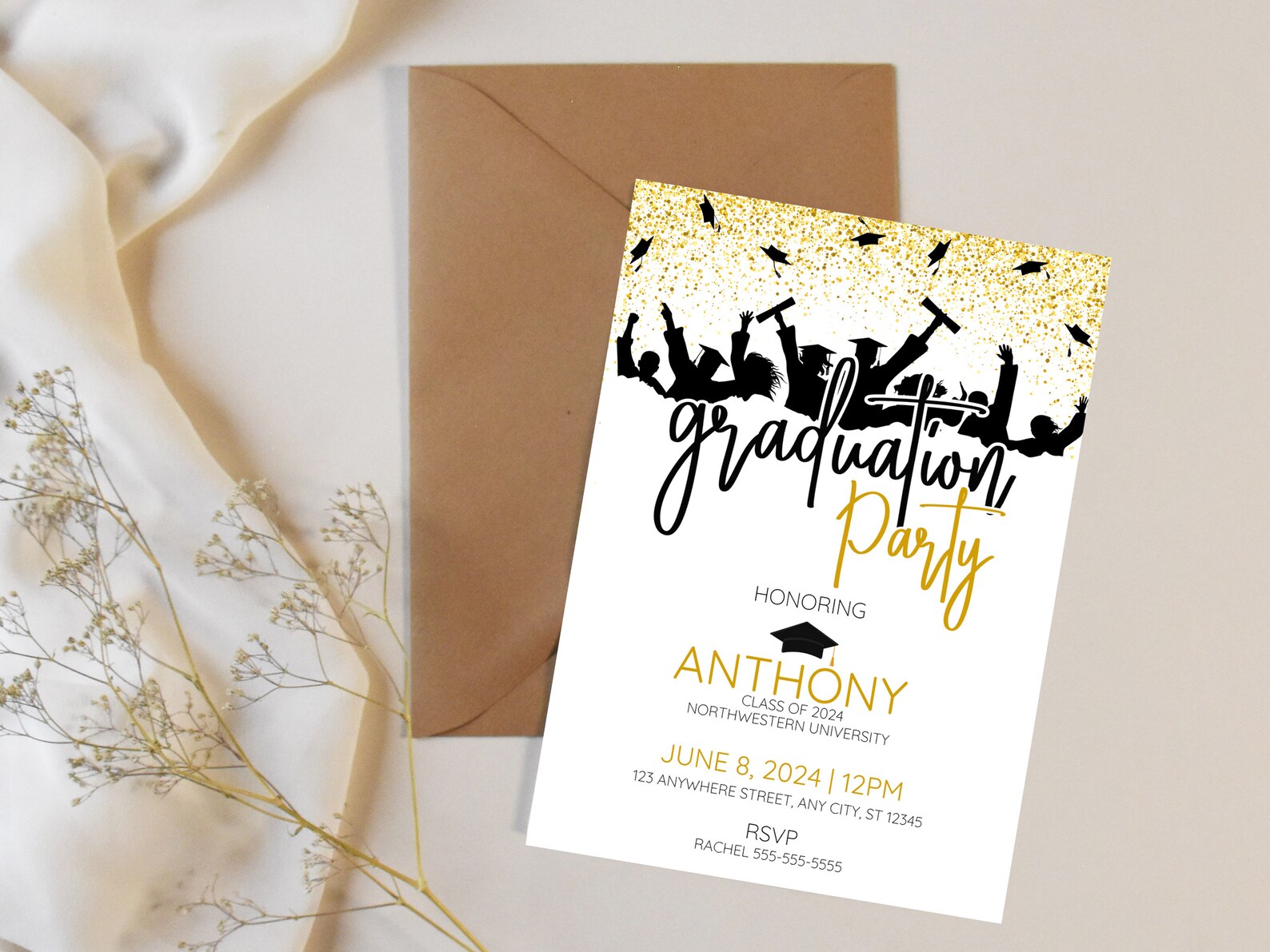 Graduation Invitation for Party | 5x7 Graduation Announcement | Grad ...
