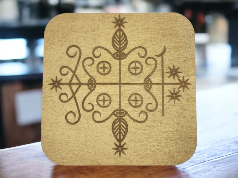 Papa Legba Veve 5 Inch Engraved Wood Altar Decoration: Voodoo Mystique ...