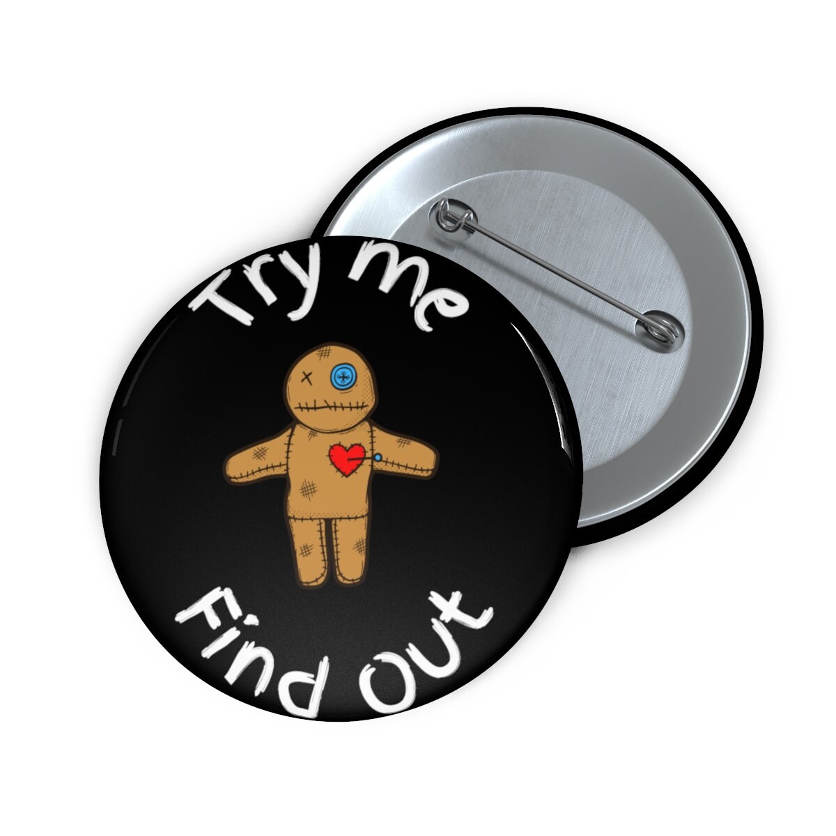 Voodoo Button Revenge Voodoo Doll With Pin in Heart Try Me Find Out - Etsy