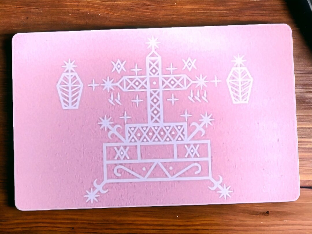 Baron Samedi Veve Metal Card: Portable Vodou Symbol for Rituals ...