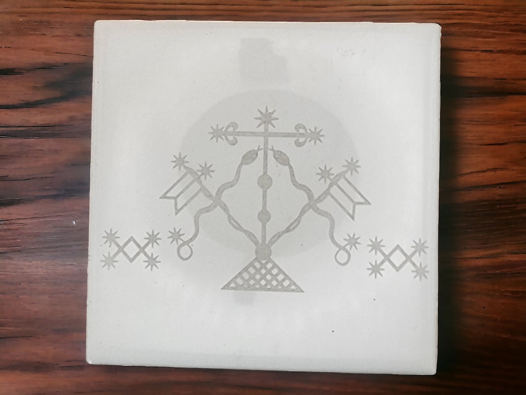 Damballah Veve Altar Tile | Handmade Laser Engraved Ceramic | Haitian ...