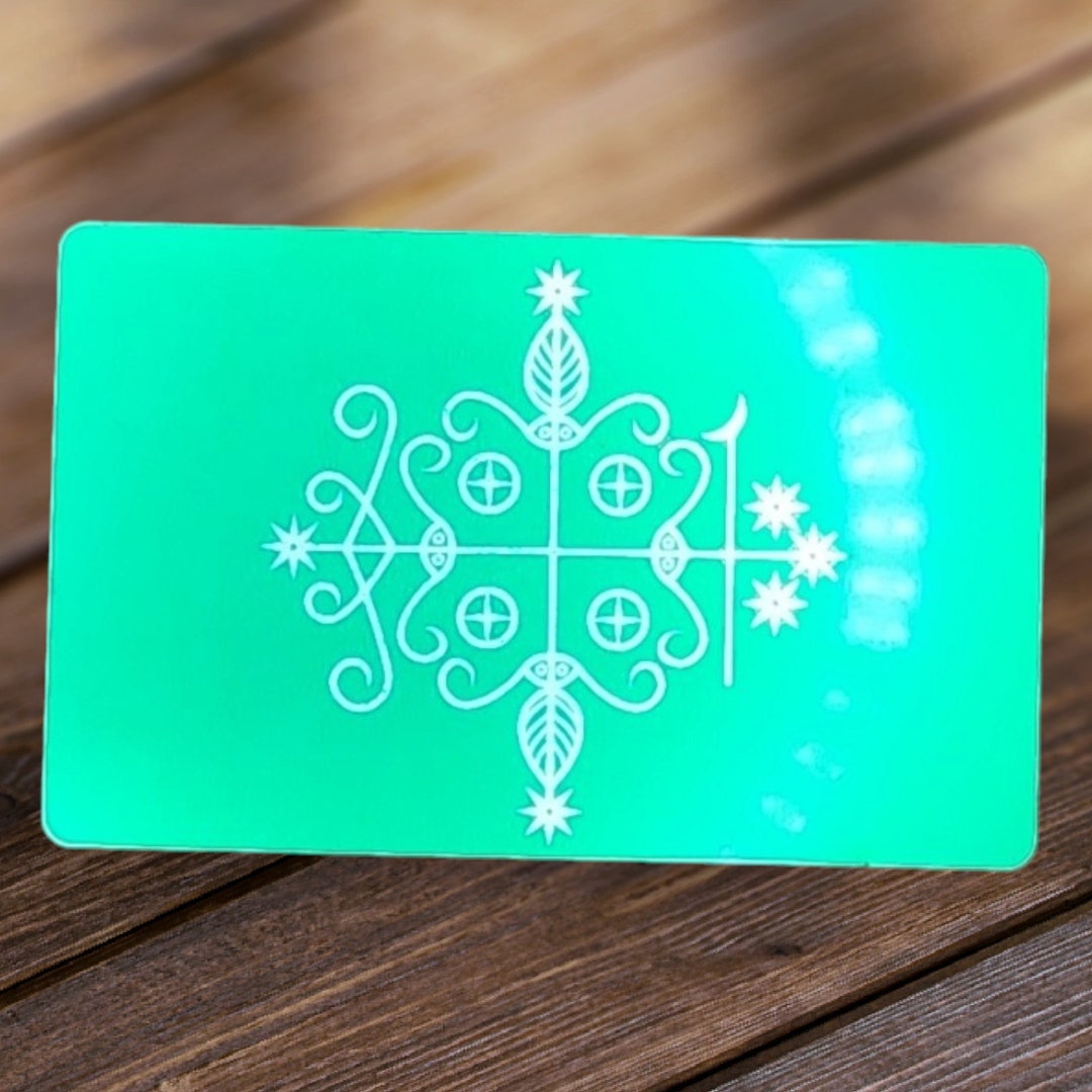 Papa Legba Veve Engraved Metal Card: Voodoo Mystique, Portable ...