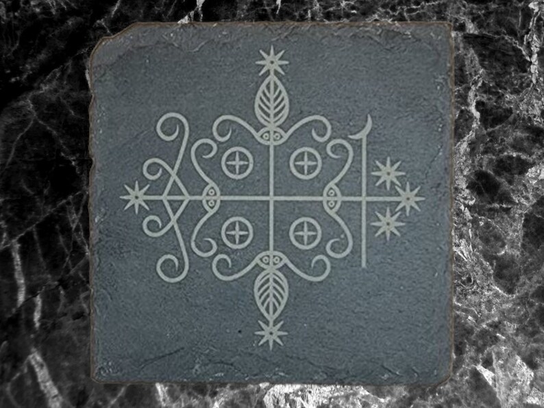 Enchanted Papa Legba Veve Slate Altar Tile Voodoo Deity, Gatekeeper ...