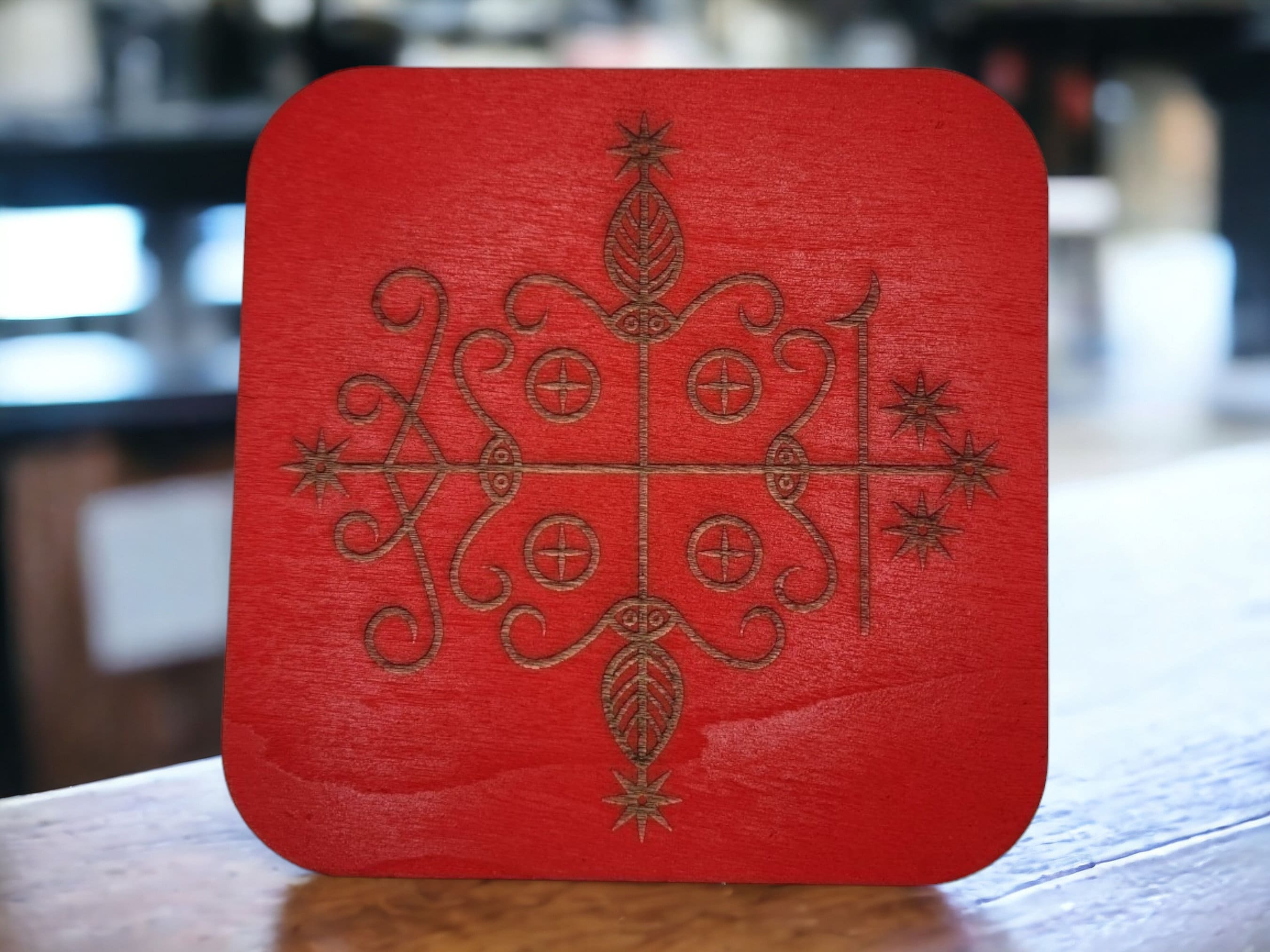 Papa Legba Veve 5 Inch Engraved Wood Altar Decoration: Voodoo Mystique ...