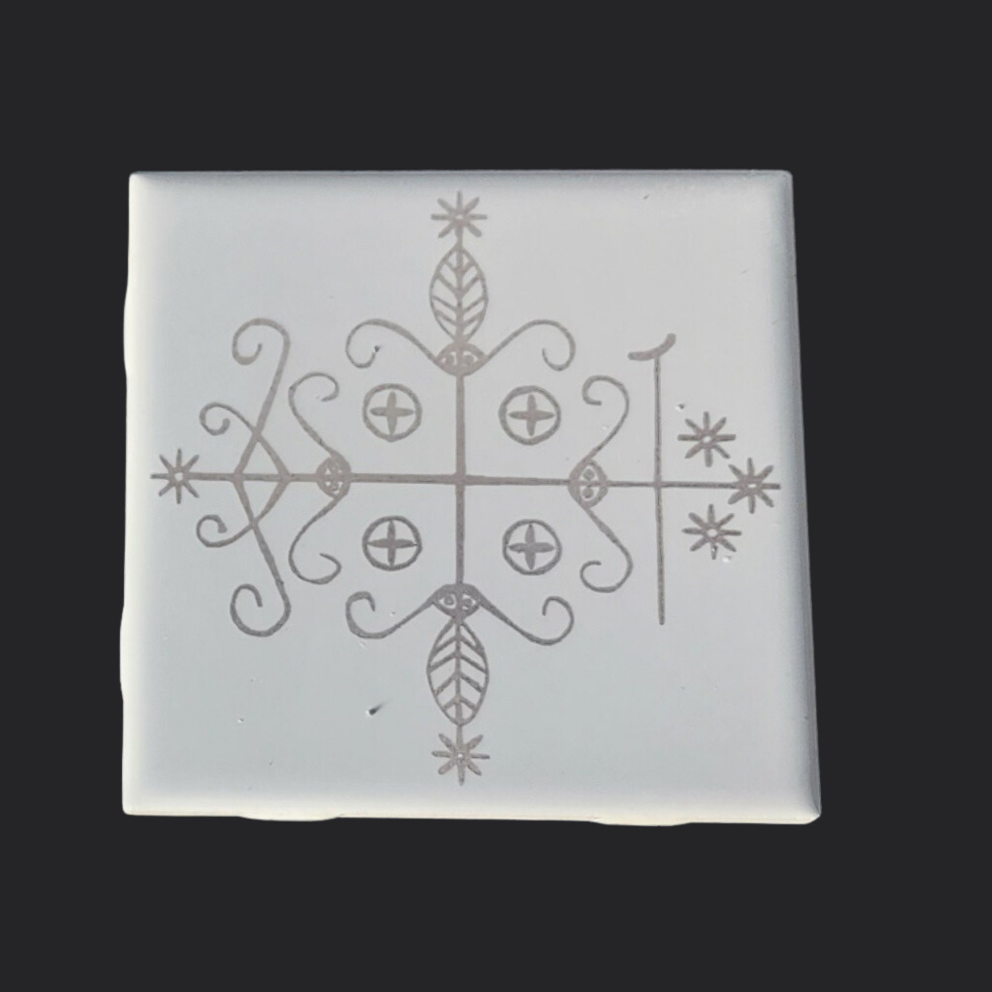 Handmade Ogoun Veve Altar Tile Haitian Vodou Symbol Strength, Courage ...