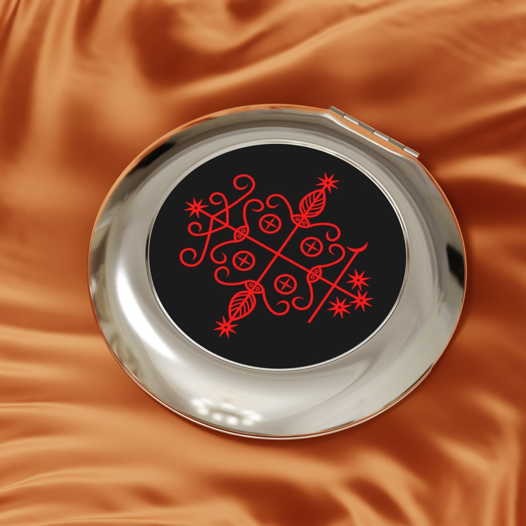 Papa Legba Veve Compact Makeup Mirror - Carry Mystical Guidance - Etsy