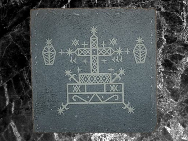 Enchanted Papa Legba Veve Slate Altar Tile Voodoo Deity, Gatekeeper ...