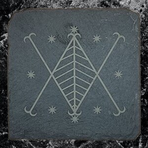 Enchanted Papa Legba Veve Slate Altar Tile - Voodoo Deity, Gatekeeper ...