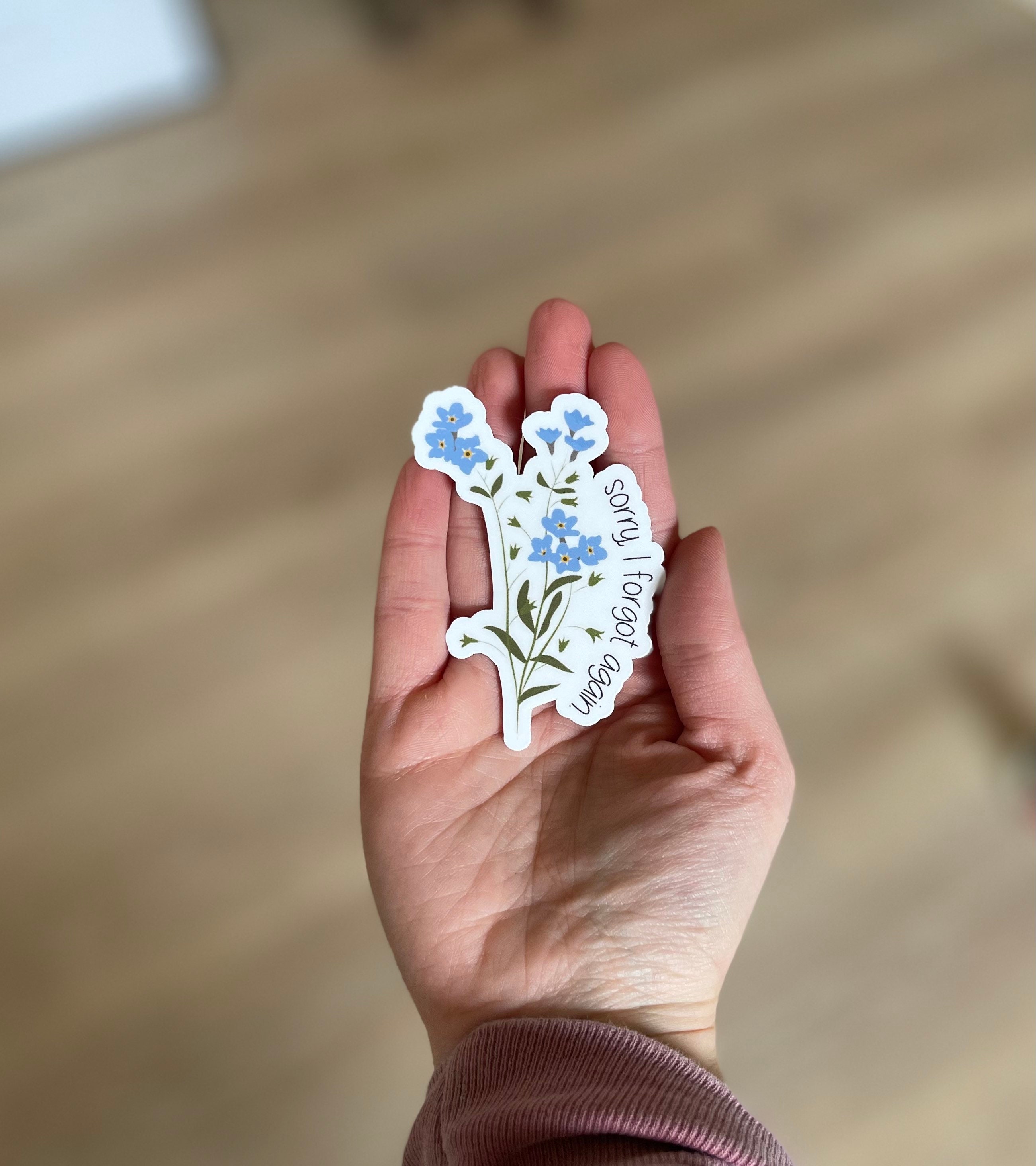 ADHD Sticker, Sorry I Forgot Again, Cute Forget-me-not Flower Laptop ...