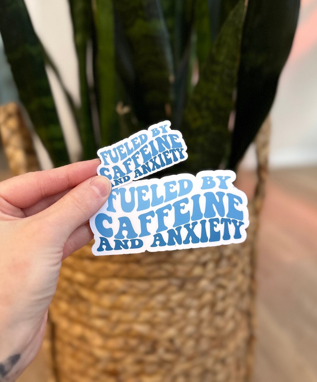 Caffeine and Anxiety Vinyl Sticker, Caffeine Stickers, Fueled by ...