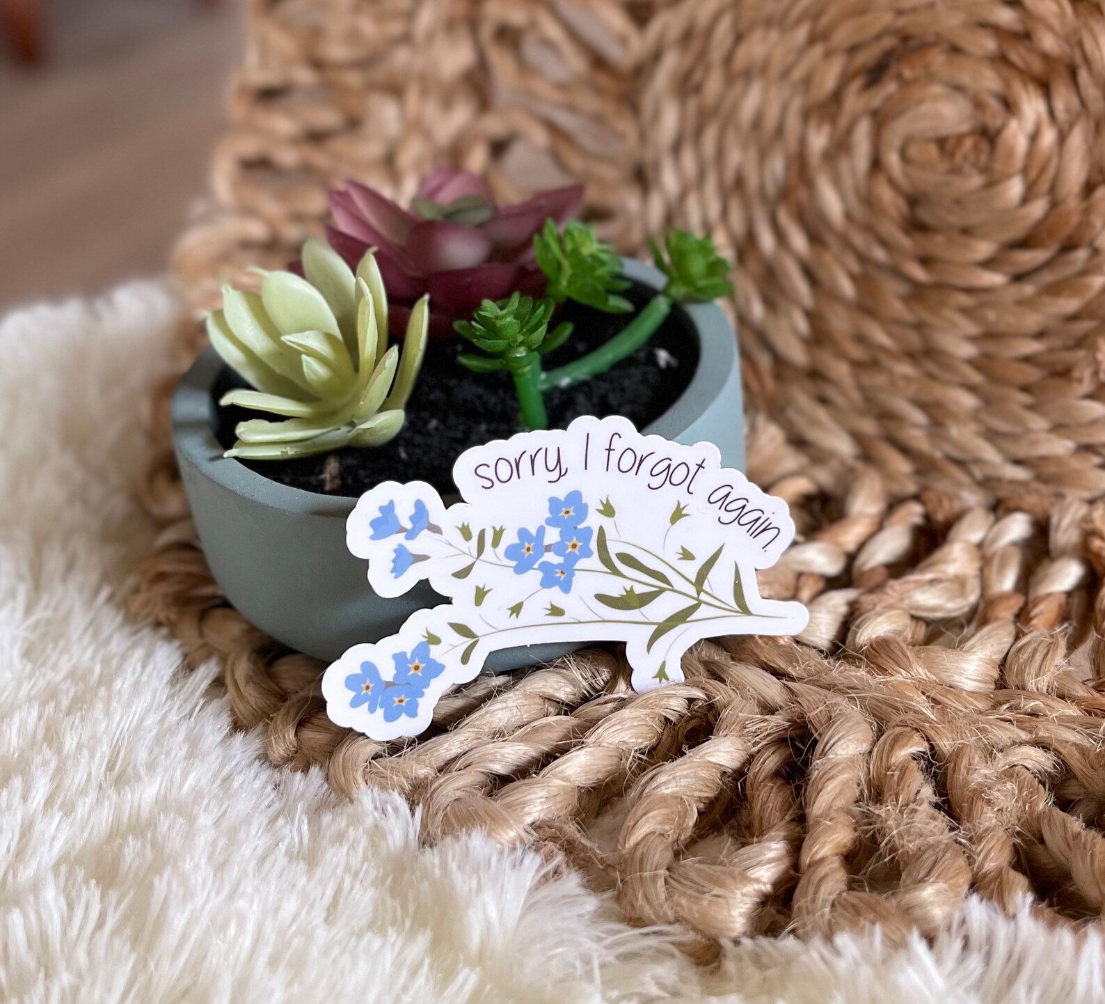 ADHD Sticker, Sorry I Forgot Again, Cute Forget-me-not Flower Laptop ...
