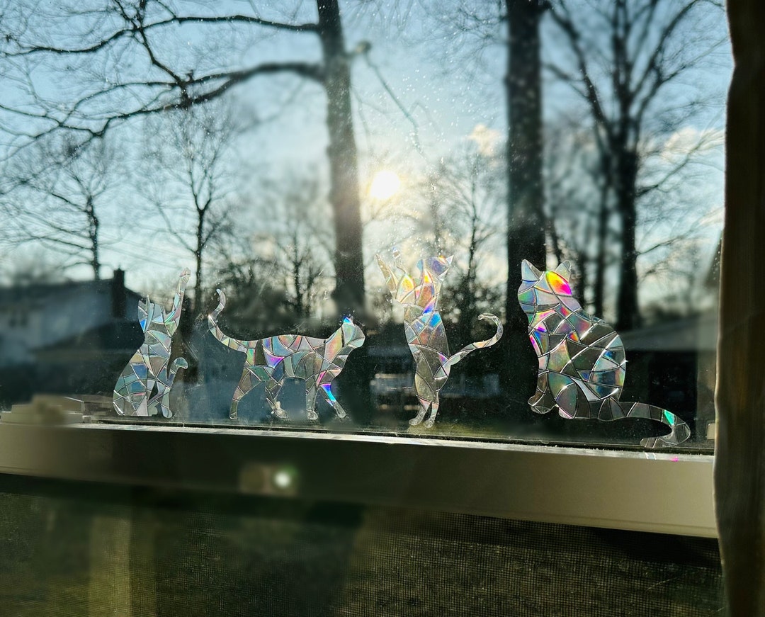 Cat Sun Catcher Window Cling, Suncatcher Pack, Animal Window Cling ...