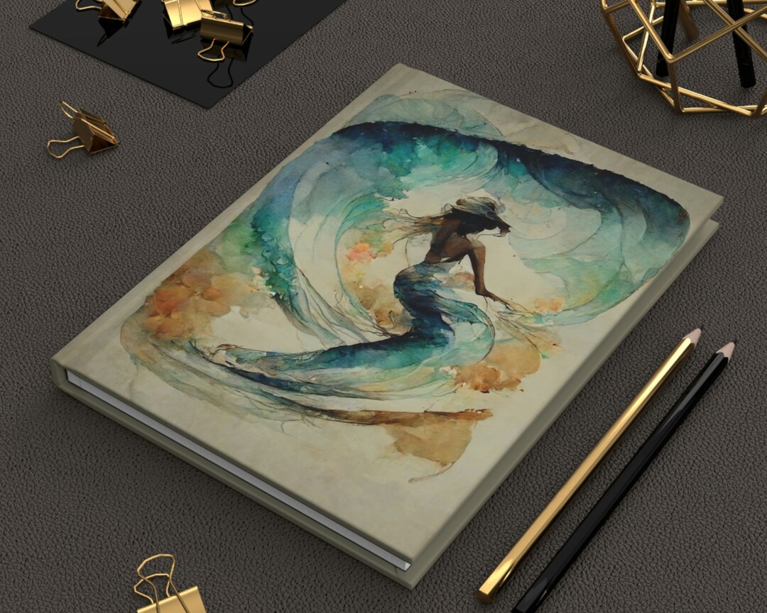 Surfing Journal, Mermaid Notebook | Hardcover Lined Notebook for Daily ...