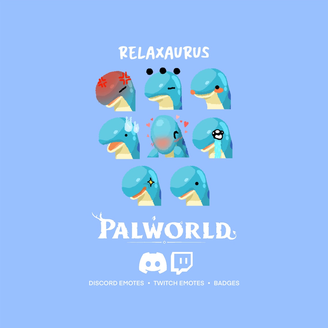 PALWORLD RELAXAURUS EMOTES for Discord, Twitch, Streaming, Youtube cute ...
