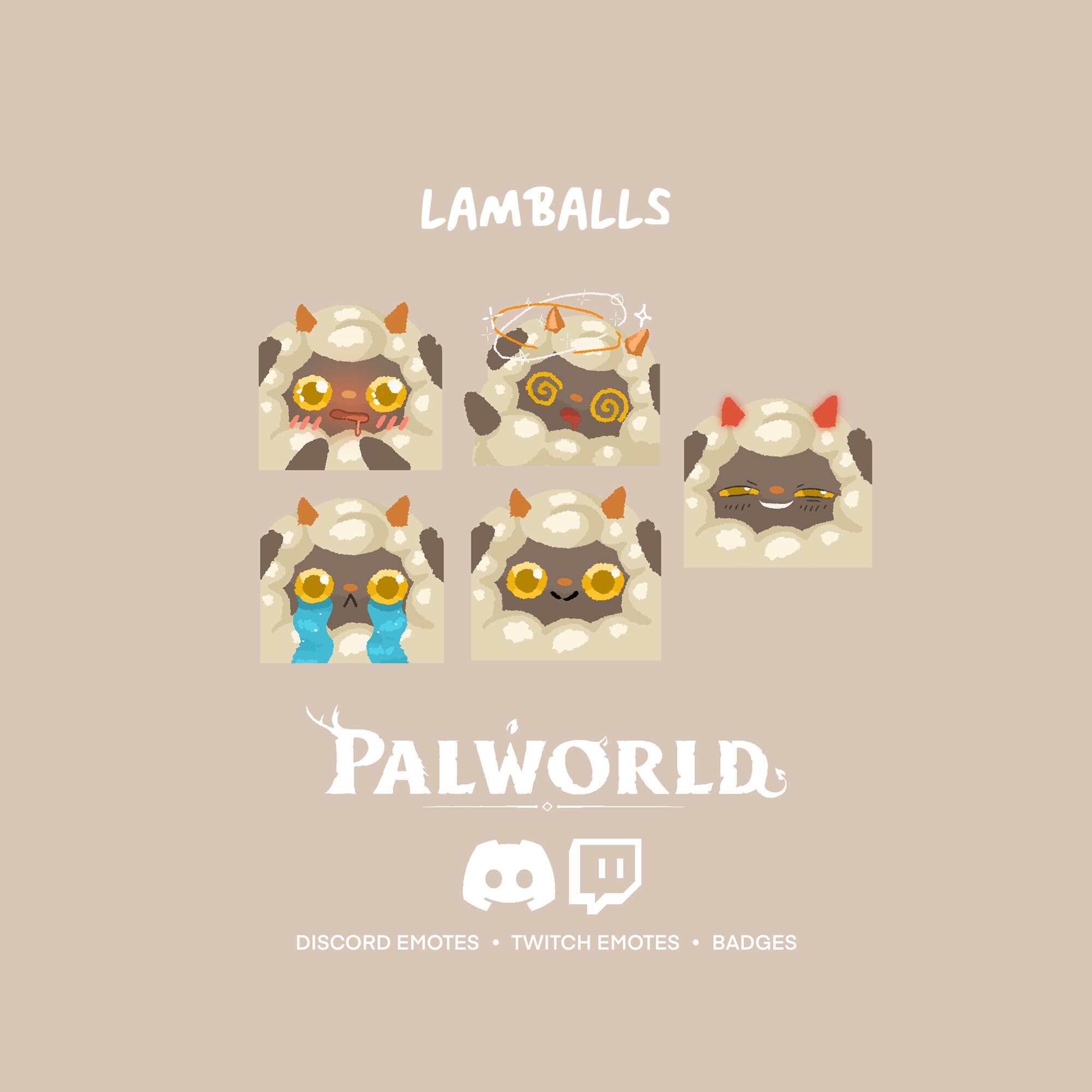 PALWORLD LAMBALL EMOTES for Discord, Twitch, Streaming, Youtube cute ...