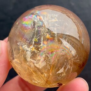 Beautiful 48mm Copper Rutilated Quartz & Garden Quartz Sphere, Copper ...