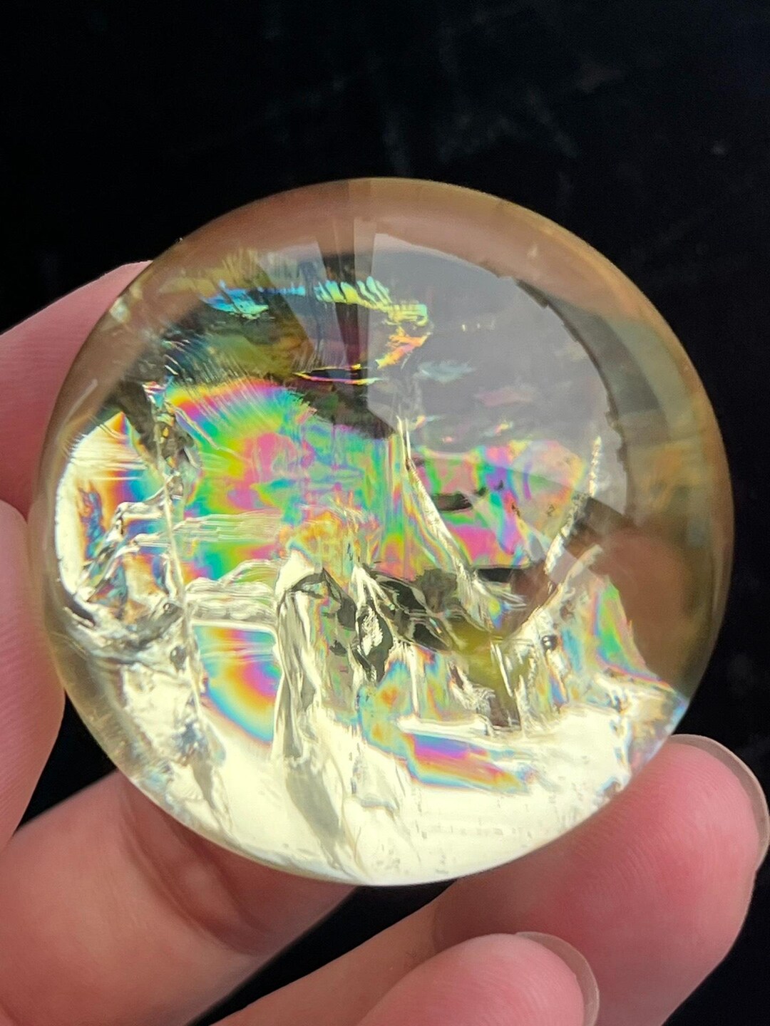 Beautiful 46mm Rainbow Citrine Quartz Sphere, Citrine Rainbow Crystal ...