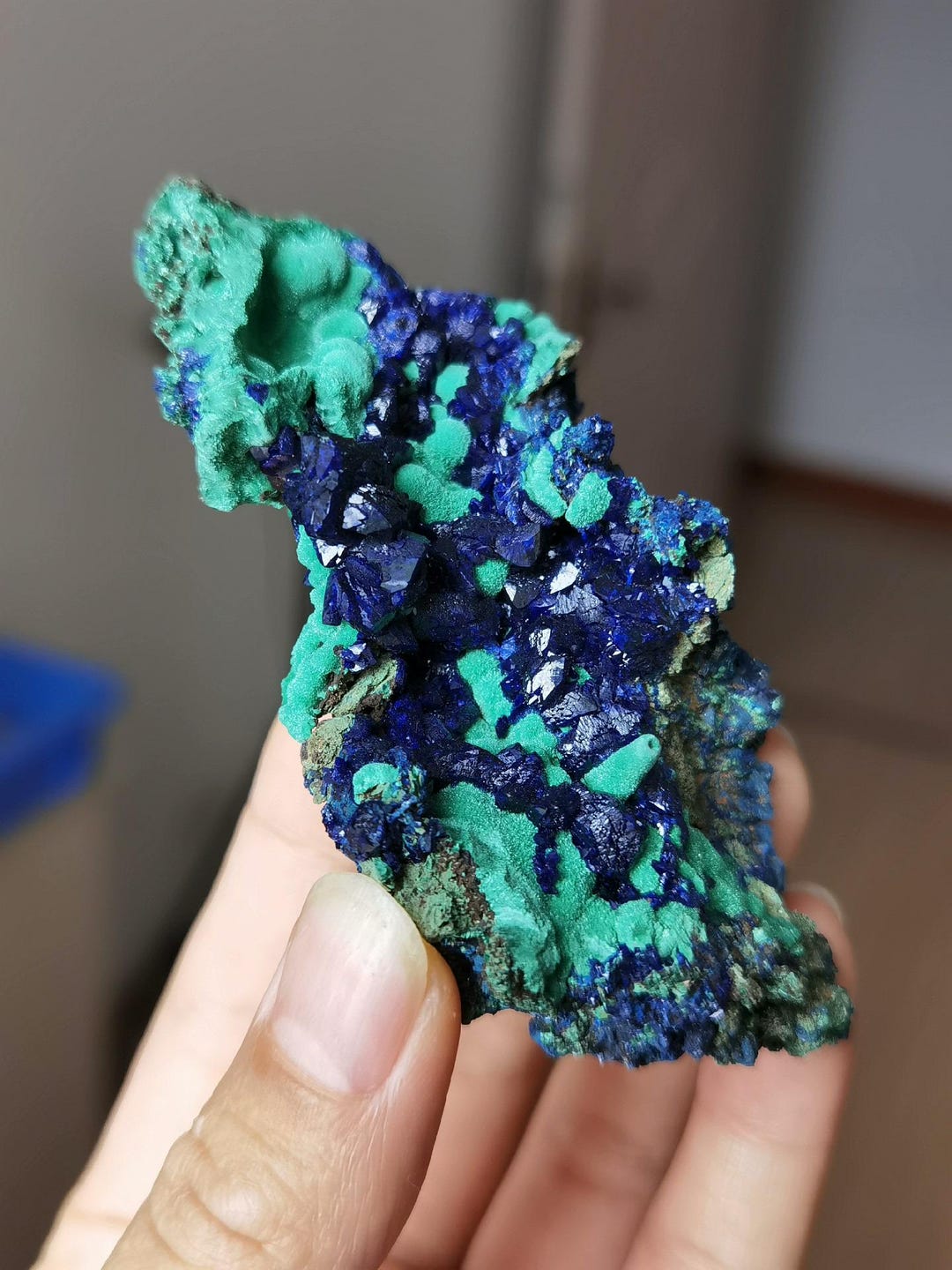 Natural Azurite Malachite Combination, Azurite Geode Crystal Mineral ...