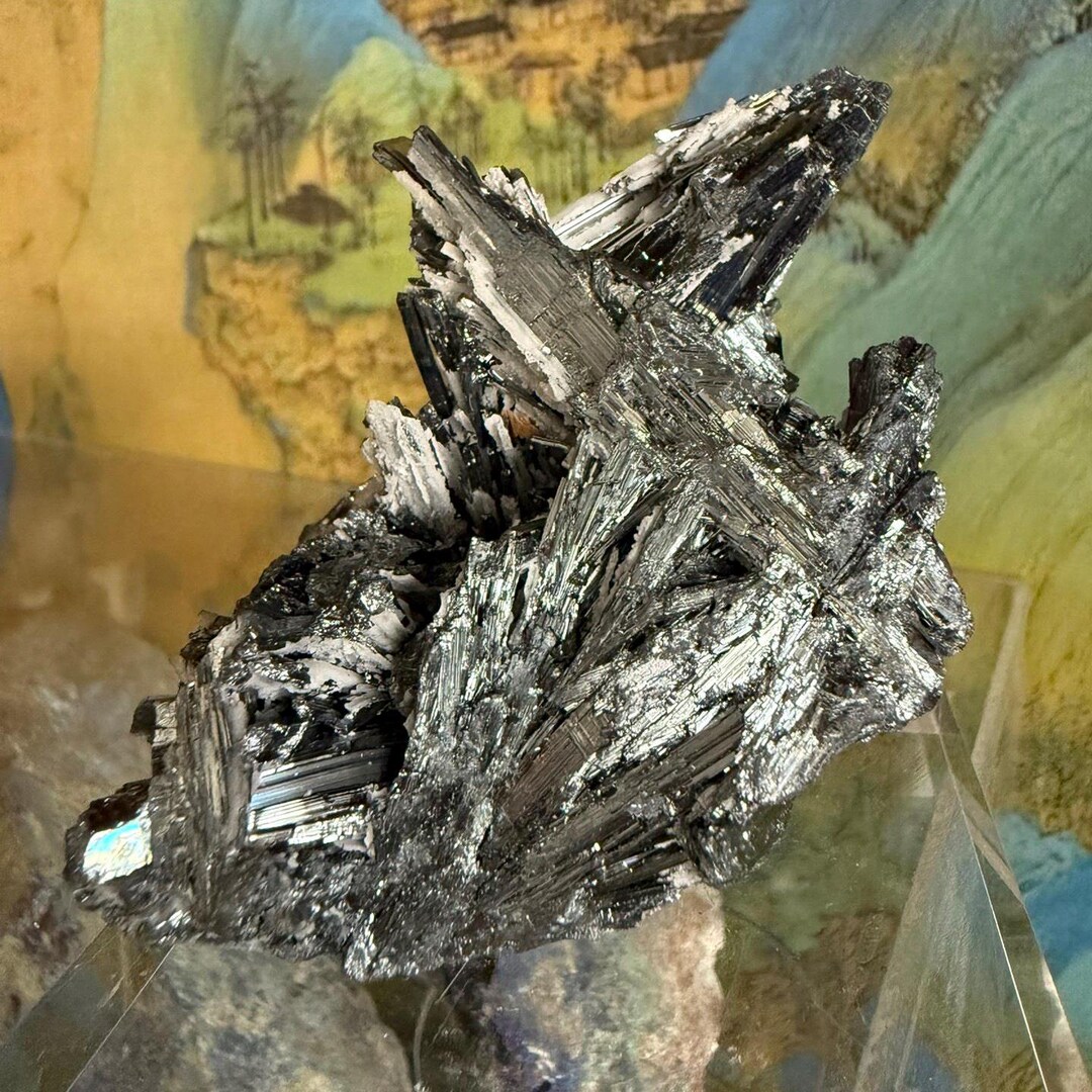 Beautiful Dark Blue Raw Stibnite Crystals From Hunan Province, China ...