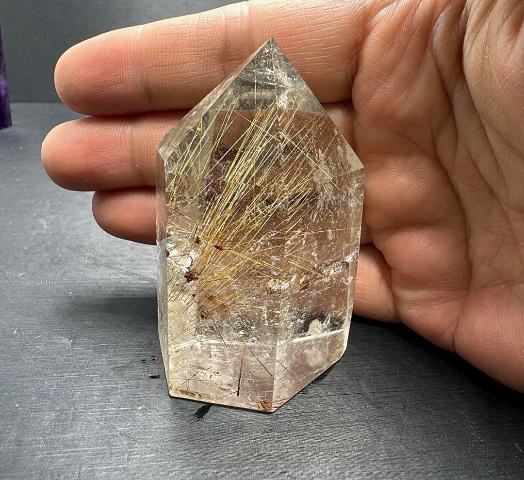 Beautiful Gold Rutilated Tower, Rutile Crystal Tower Gold Needles ...