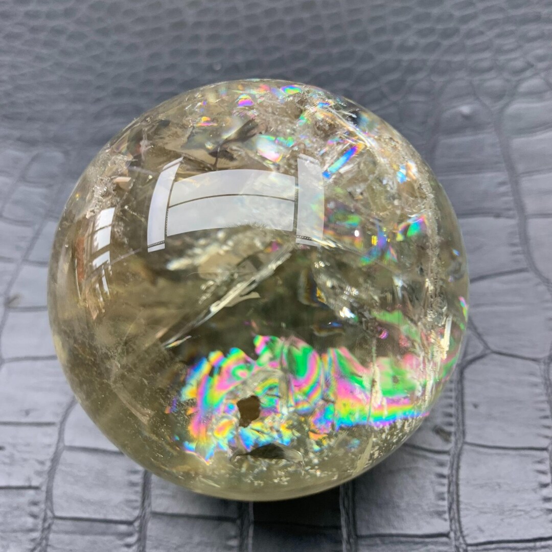 67mm Rainbow Citrine Quartz Sphere, Citrine Rainbow Crystal Ball ...