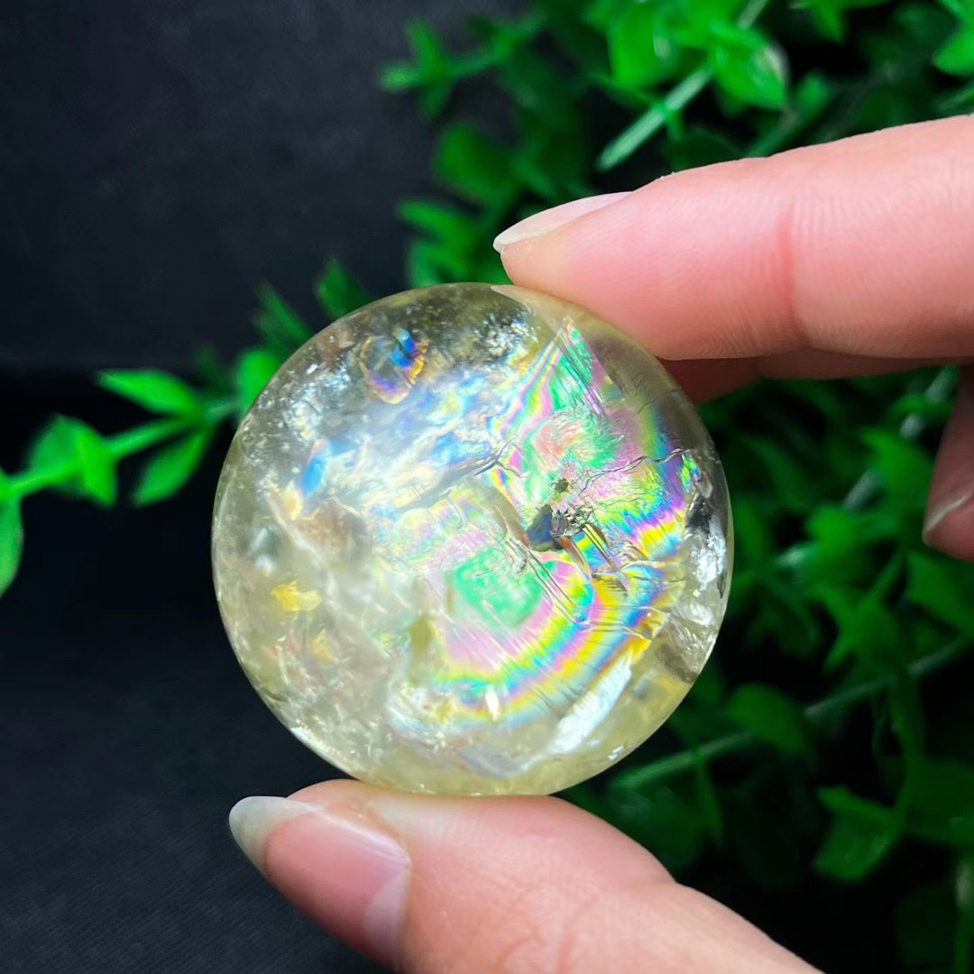 Rich Rainbw 37mm Citrine Quartz Sphere, Rainbow Citrine Rainbow Crystal ...