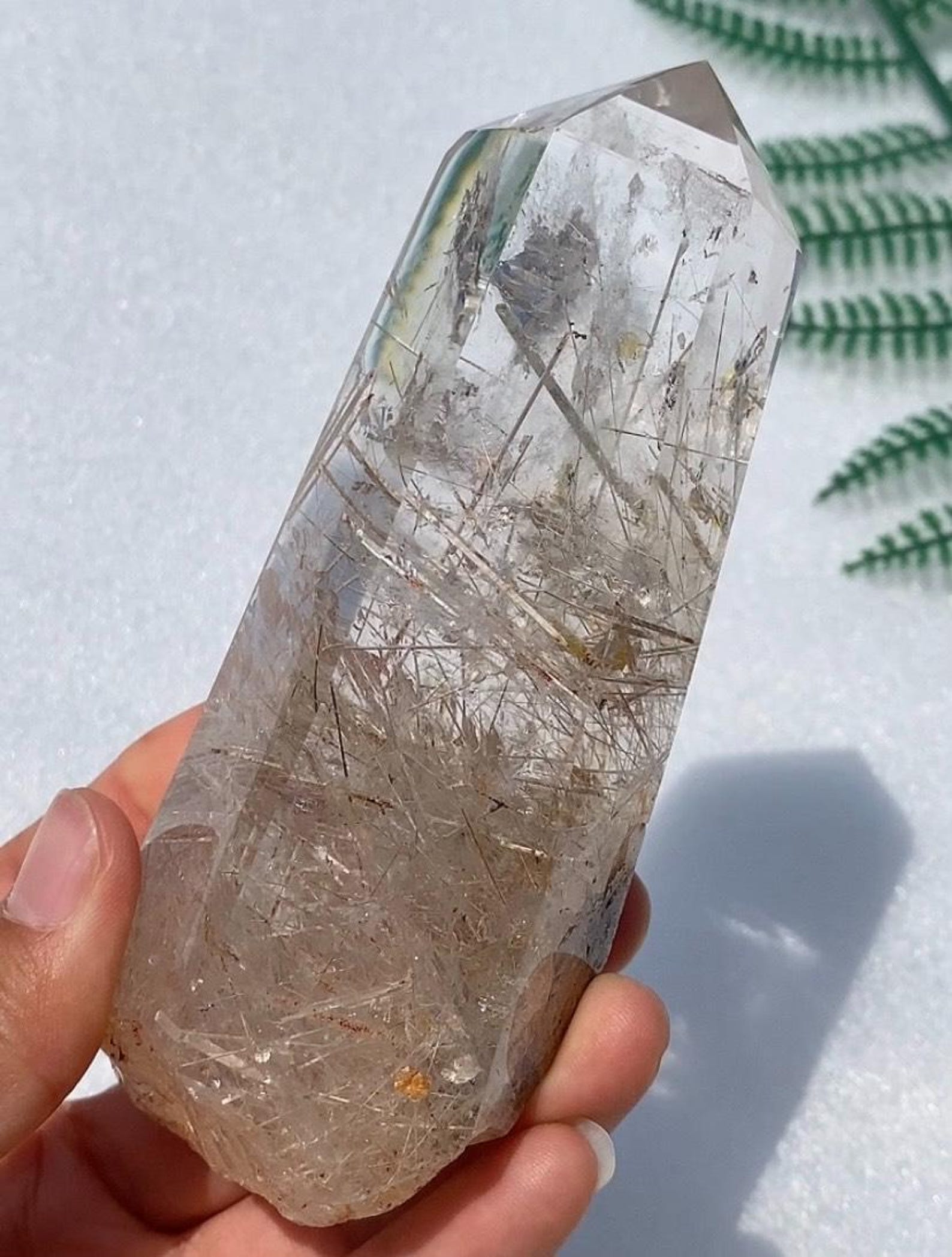 Silver Rutilated Quartz Tower, Rutile Crystal Tower Crystal Wand ...