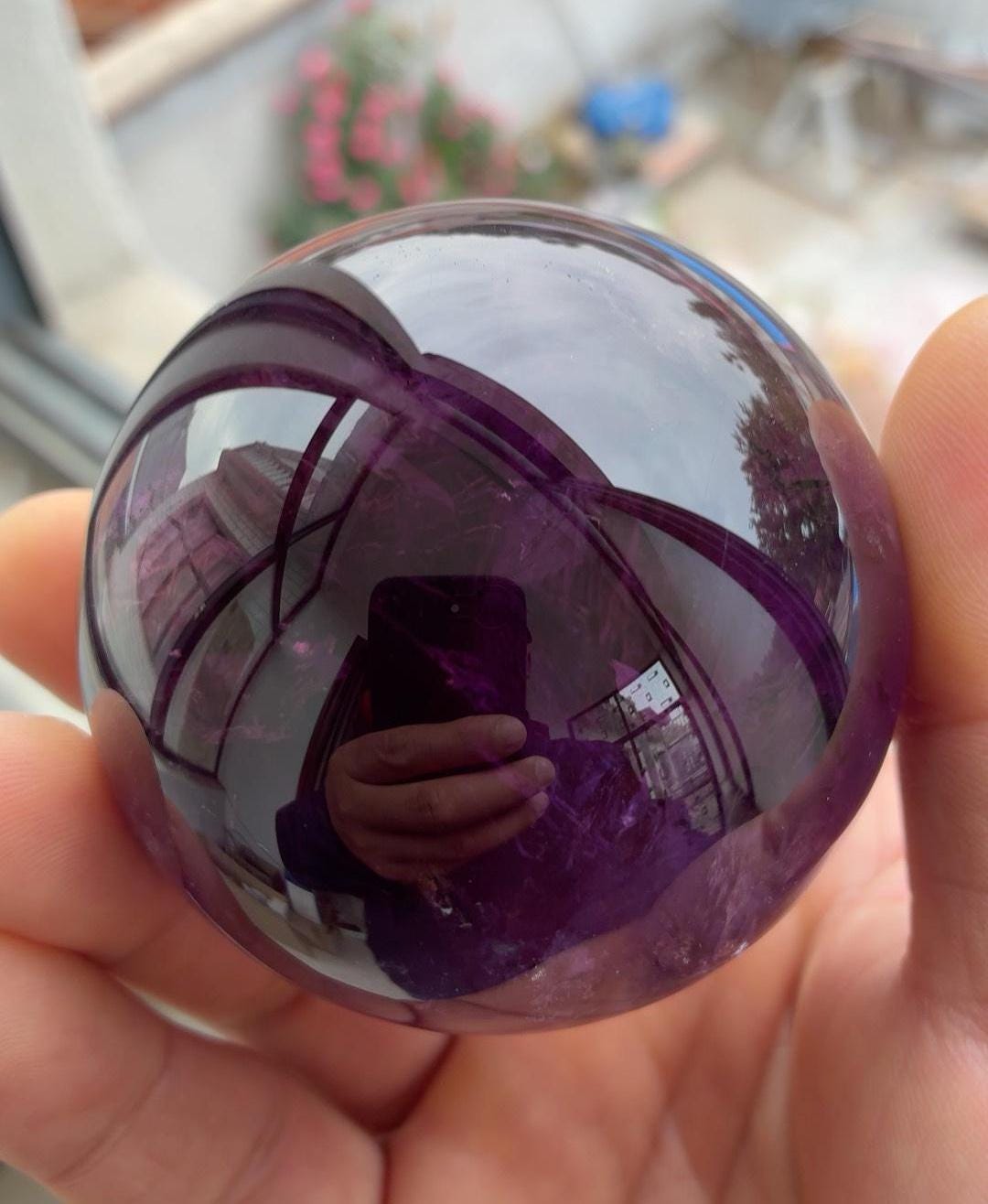 Beautiful 72mm Deep Purple Amethyst Sphere, Purple Amethyst Ball ...