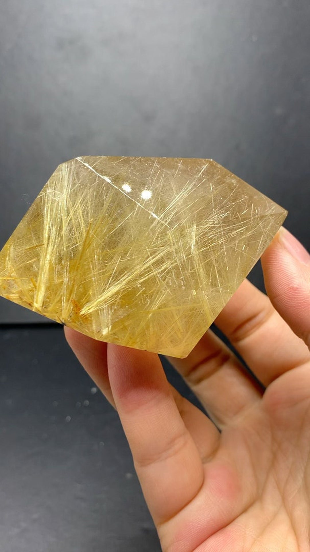 Beautiful Gold Rutilated Freeform, Rutile Crystal Tower Gold Needles ...