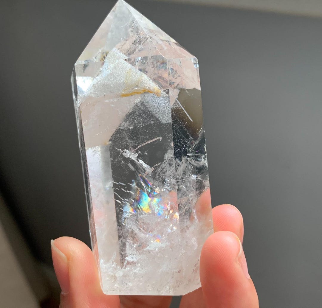 Beautiful Rainbow Clear Quartz Point Tower, White Phantom Quartz ...