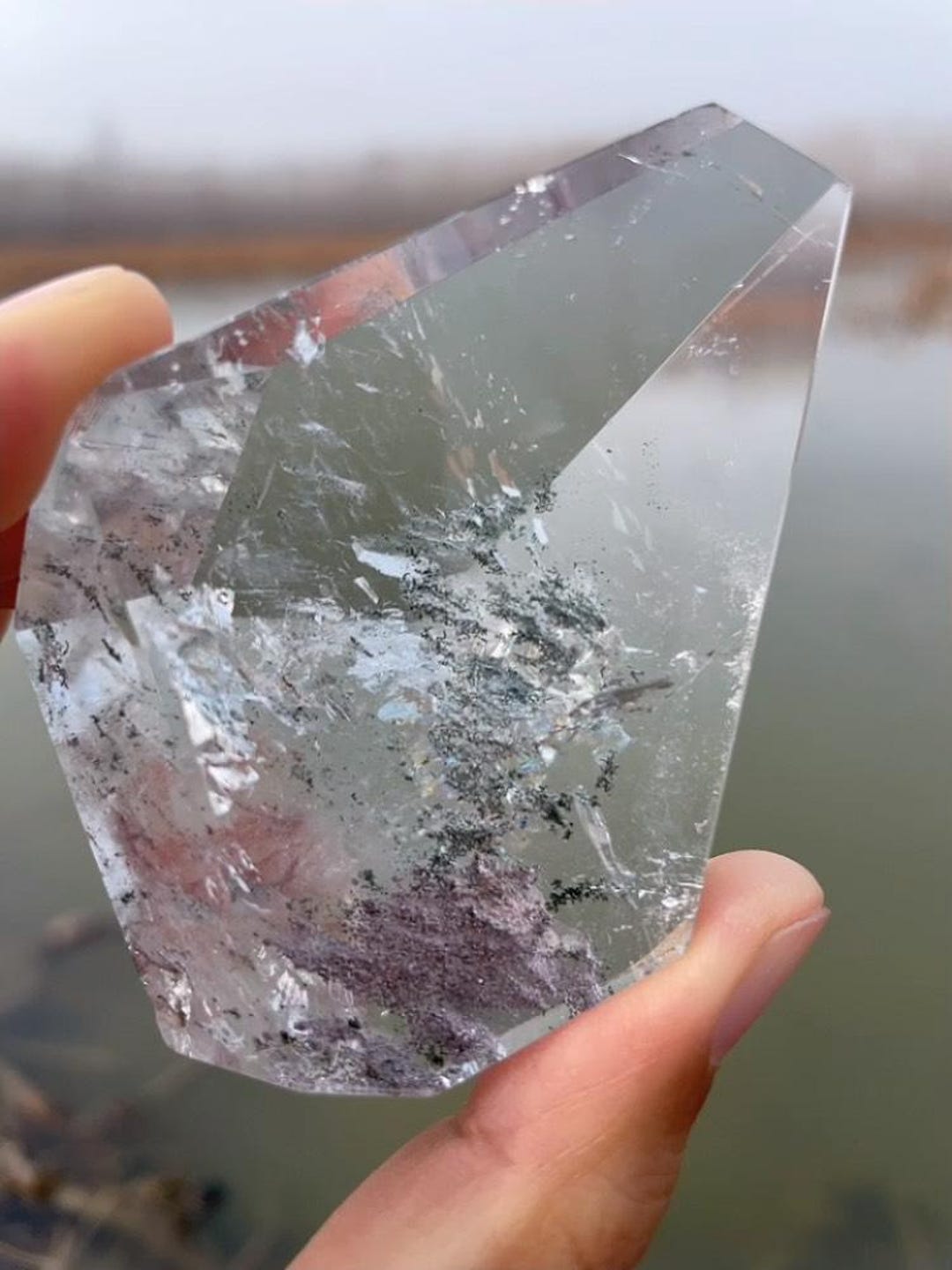 Beautiful All Seasons Phantom Quartz Obelisk, Green Garden Quartz ...
