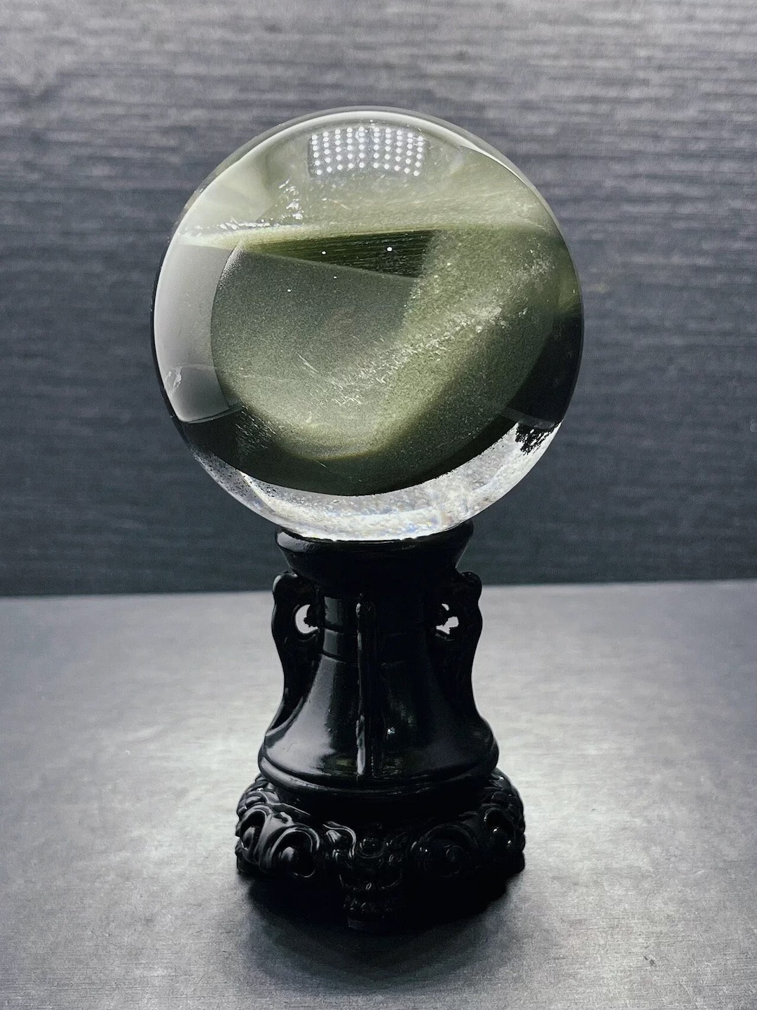68mm Green Garden Quartz Sphere, Phantom Quartz Ball, Lodolite Crystal ...