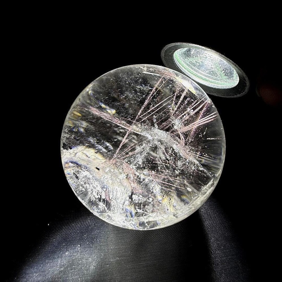 Rare Find 38mm Red Rutiles Crystal Shpere Ball, Clear Quartz Sphere ...