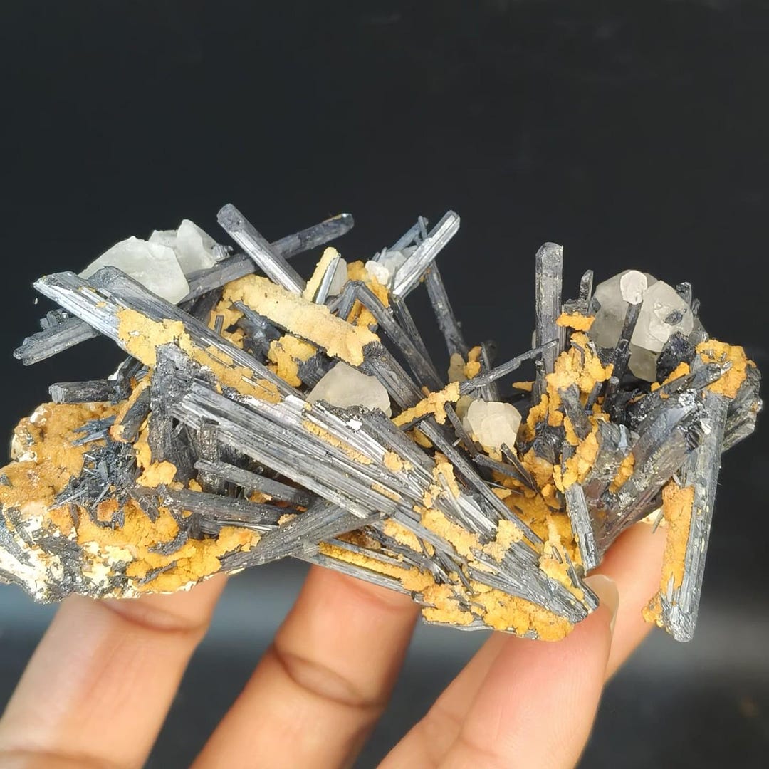 Beautiful Dark Blue Raw Stibnite Crystals From Hunan Province, China ...