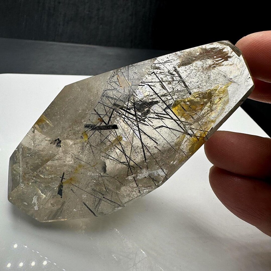 Beautiful Clear Quartz Freeform With Black Rutiles, Rutilated Clear ...