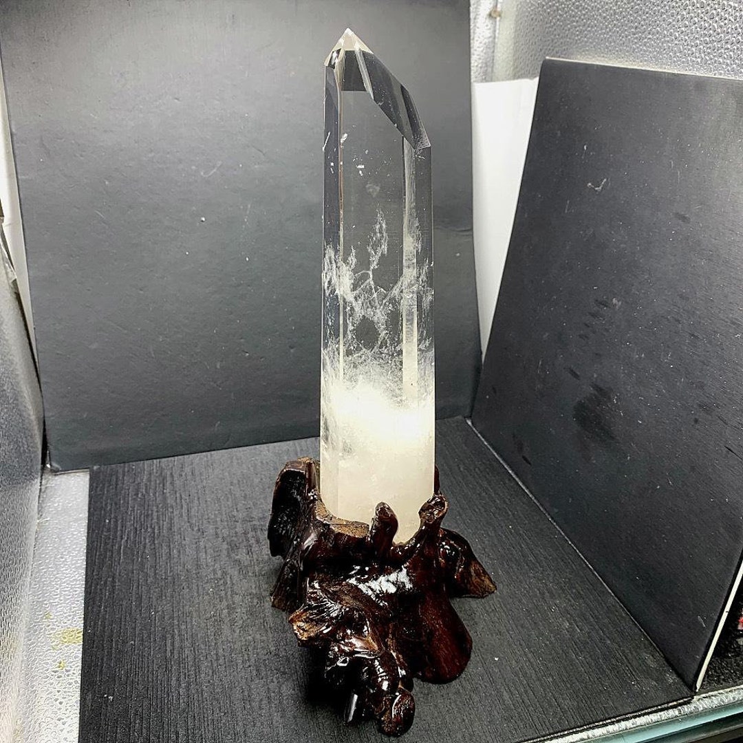 Beautiful Large Clear Quartz Tower With Blue Rutiles, Blue Needle Clear ...