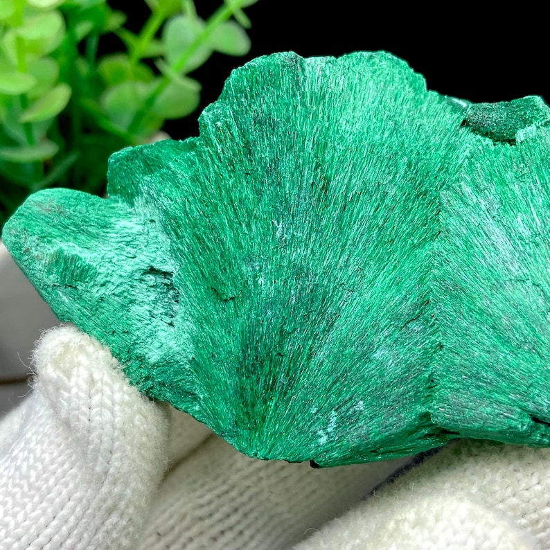 Green Velvet Malachite Fibrous Crystal Stone From Congo, Raw Free Form ...