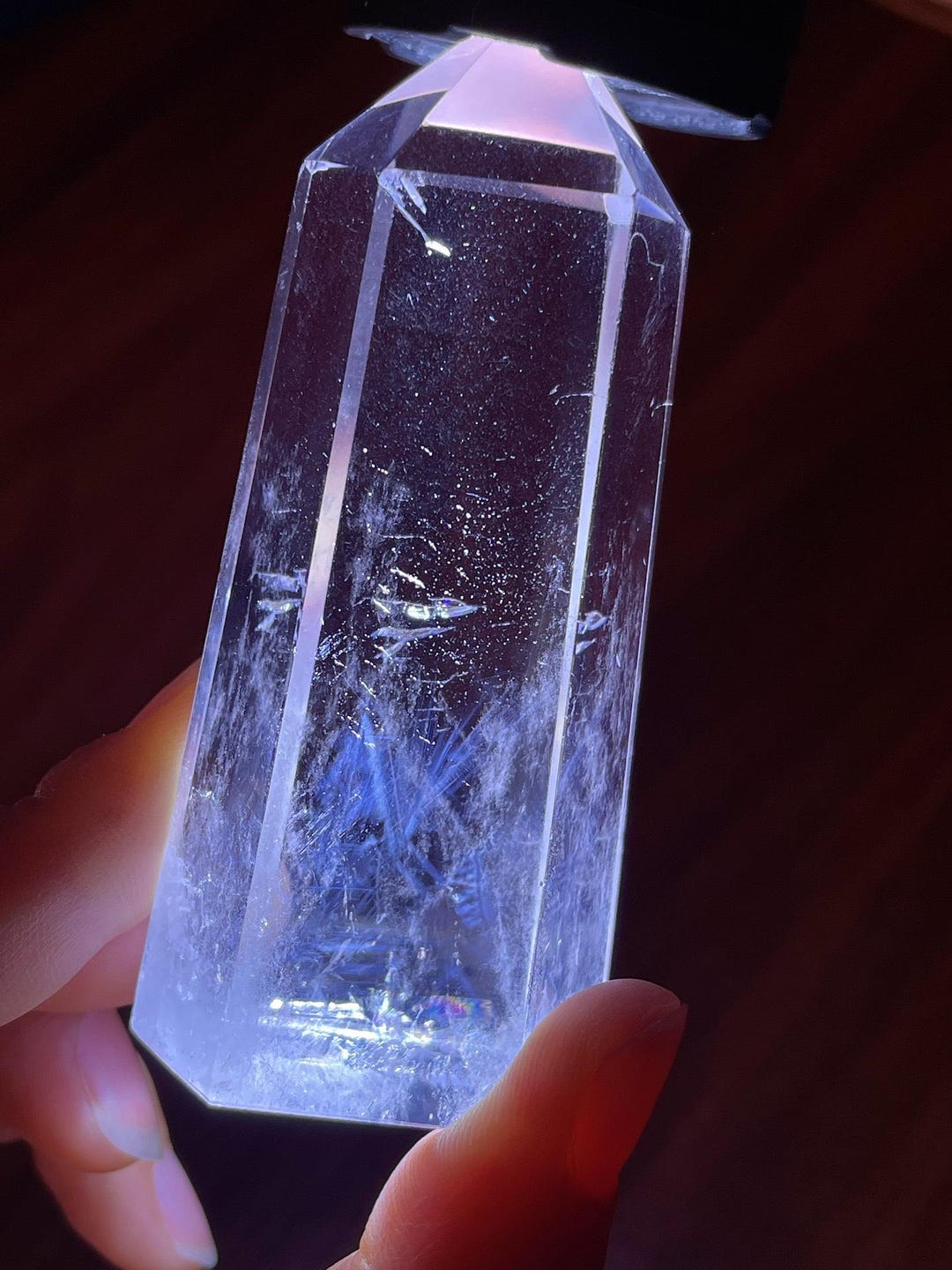 Beautiful Clear Quartz Tower With Blue Rutiles, Rainbow Blue Needle ...