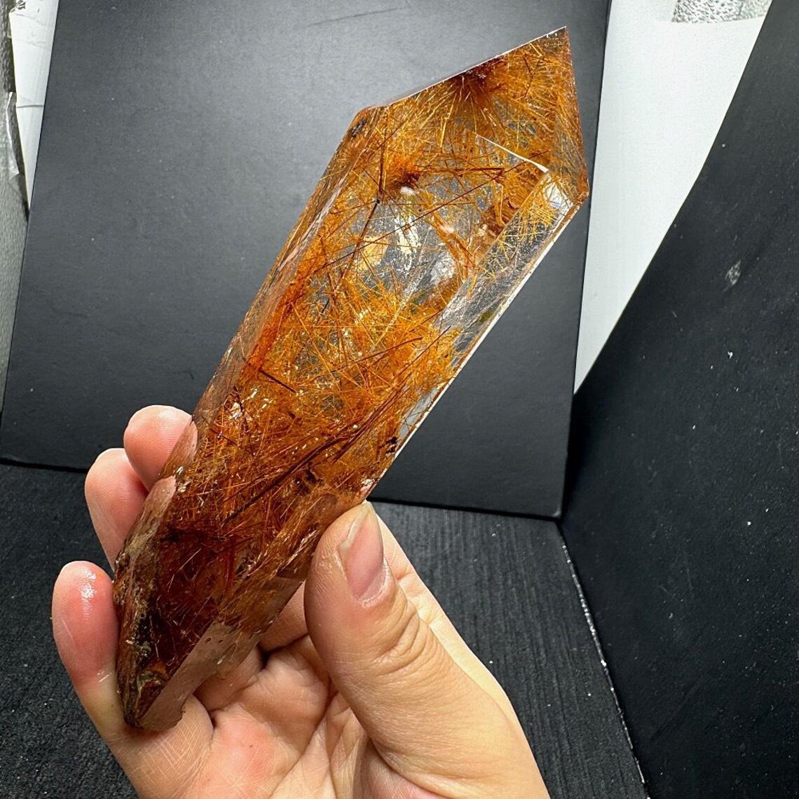 Beautiful Natural Gold Rutilated Tower, Rutile Crystal Tower/gold ...