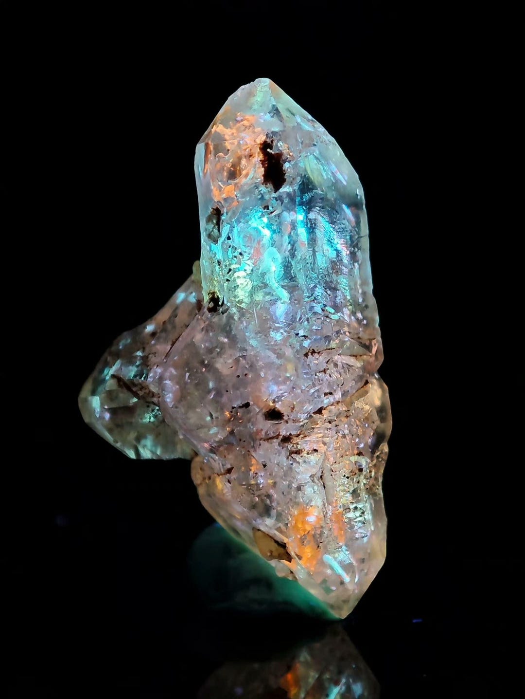 Beautiful Skeletal Crystal Cluster, Elestial Quartz Cluster, 365nm UV ...